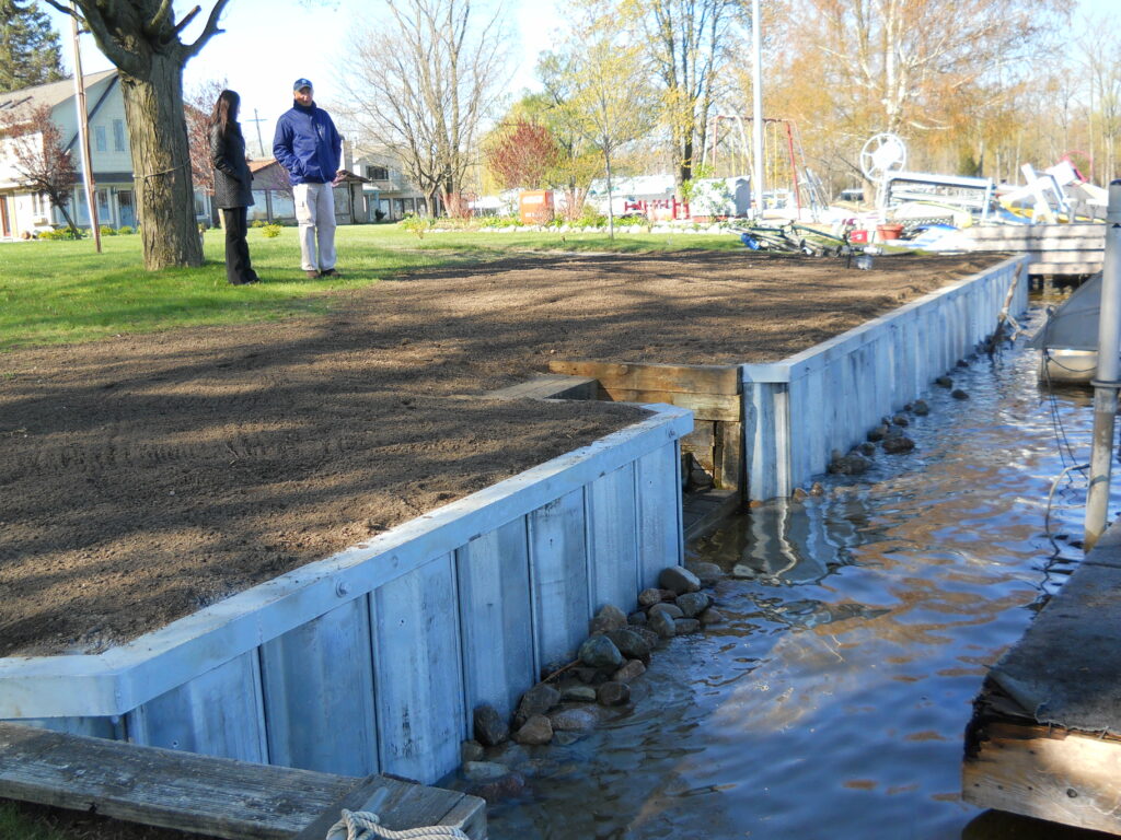 Steel Seawall Install on Portage Lake in Pinckney, MI