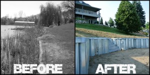 Galvanized Steel Seawall Built on Cavanaugh Lake in Chelsea, Michigan
